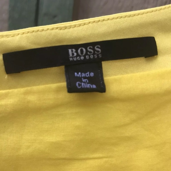 Hugo Boss | Dresses | Hugo Boss Yellow Sleeveless Dress Sz 2 | Poshmark